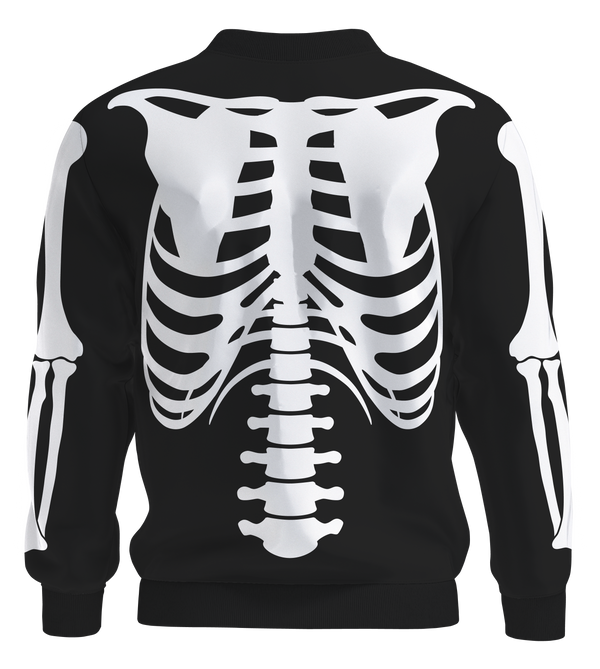 Black & White Skeleton Bomber Jacket - Haunt Shirts